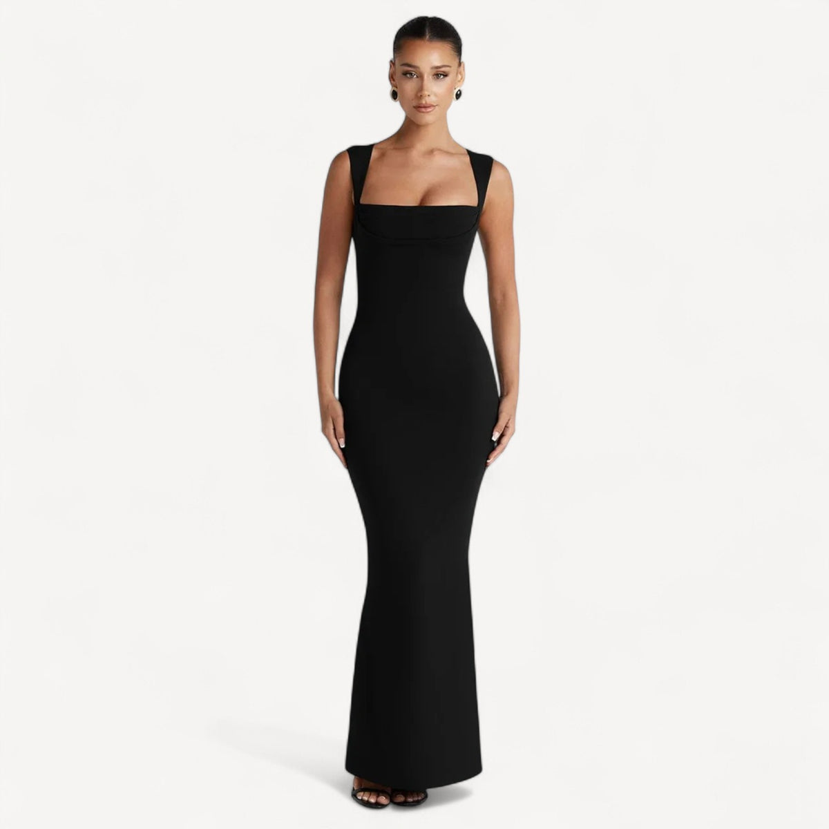Davies | Elegant Square Neck Bodycon Maxi Dress for Women | Evening Fo ...